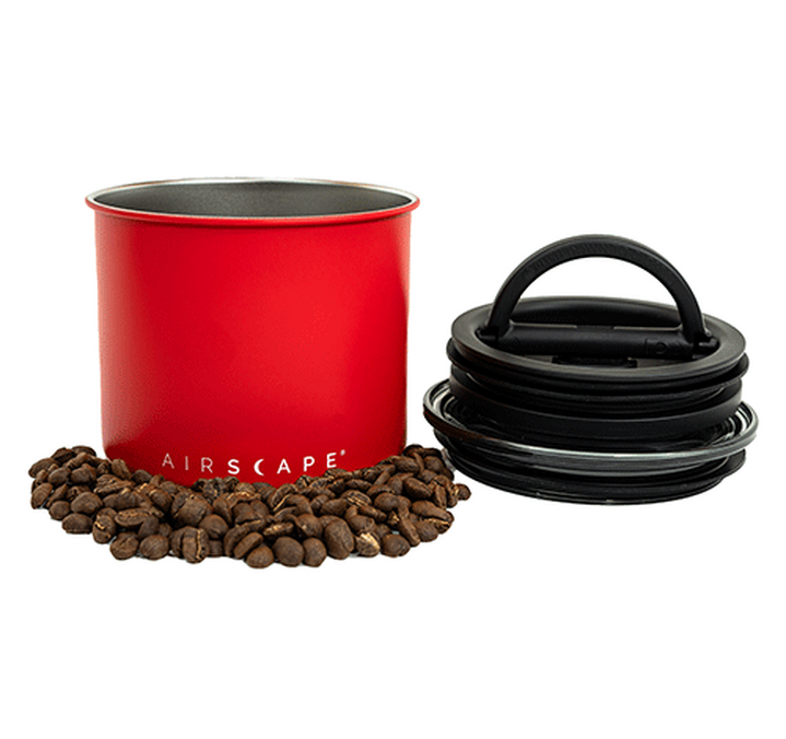 Airscape Food Canister Matte Cherry Red and Stainless Steel - 250g