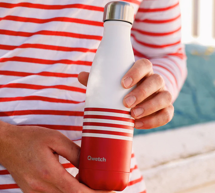 Qwetch Water Bottle Marinière Red Limited Edition - 500ml