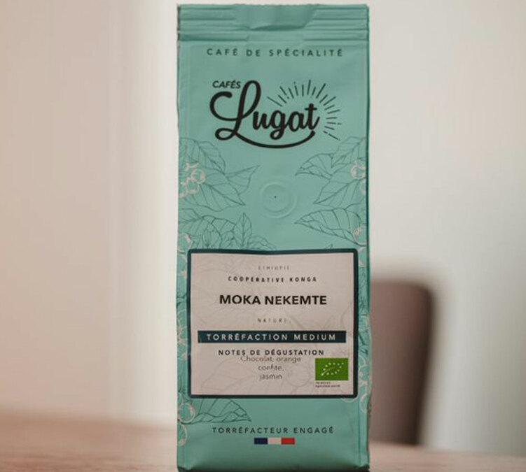 Cafés Lugat Moka Nekemte organic coffee beans - 1kg