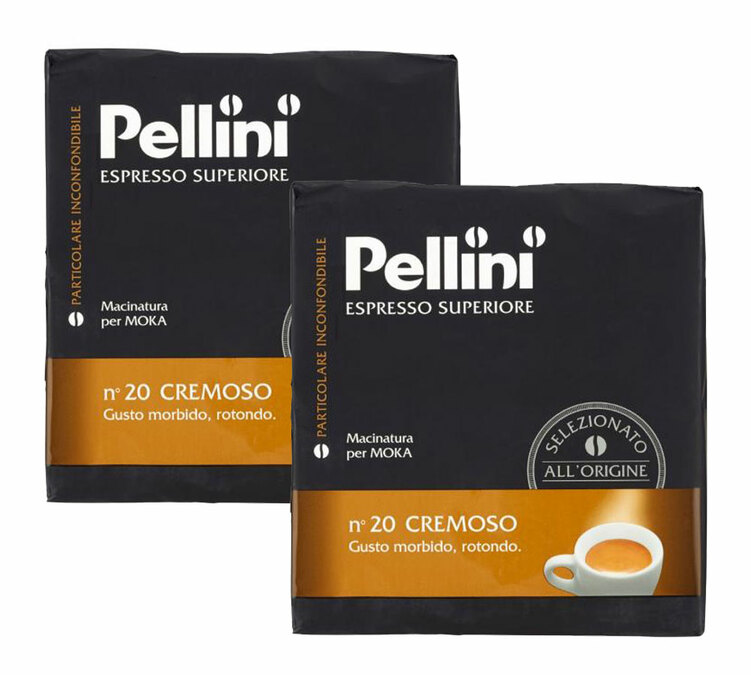 2 x 250g N°20 Cremoso ground coffee - Pellini