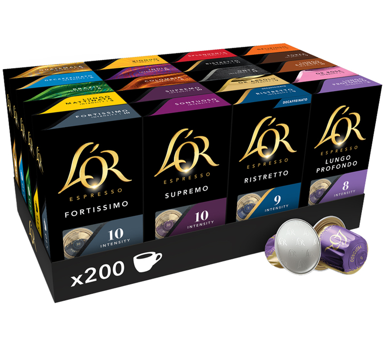 Nespresso* compatible capsules Original Assortment L'Or Espresso x200