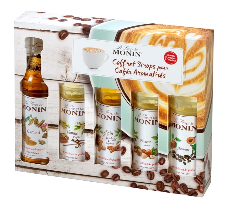 Monin - 5 mini syrup bottles - Gourmet coffee set