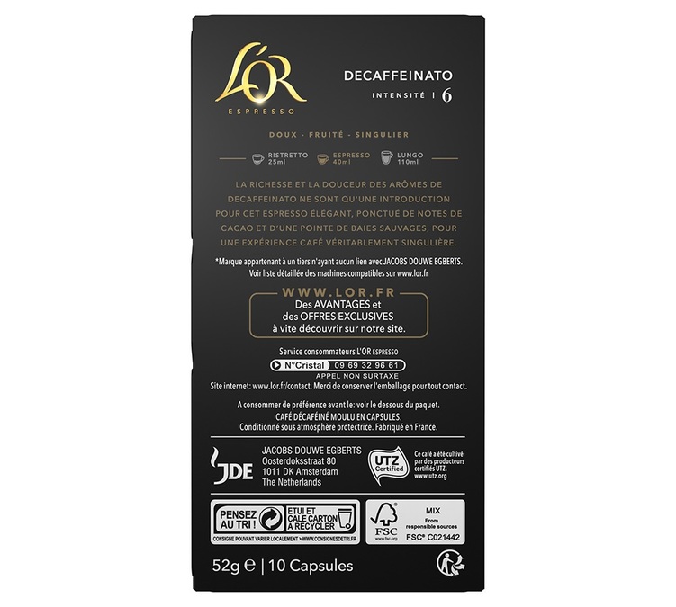 L'Or Espresso Capsules Decaffeinato Nespresso* Original Compatible x 50 ...