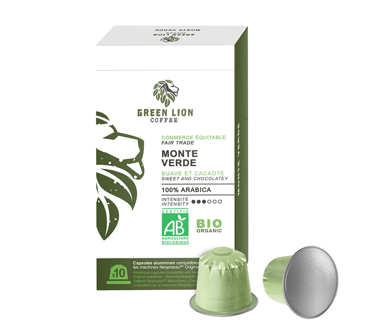 Green Lion Coffee Monte Verde Organic Nespresso® Compatible Capsules x 10