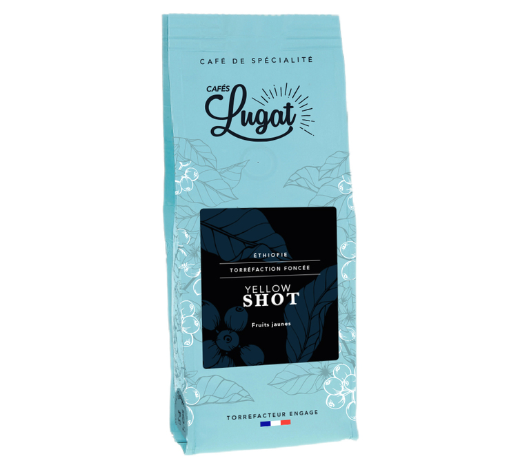 Specialty Coffee Beans Dark Roast Yellow Shot 250g - Cafés Lugat