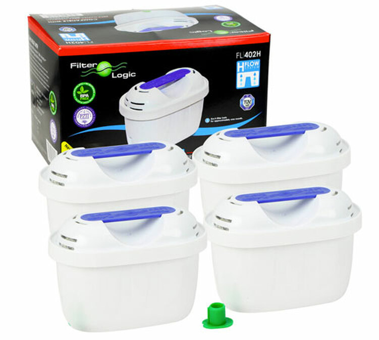 4x Filter Logic FL402H water filters to replace Brita Maxtra