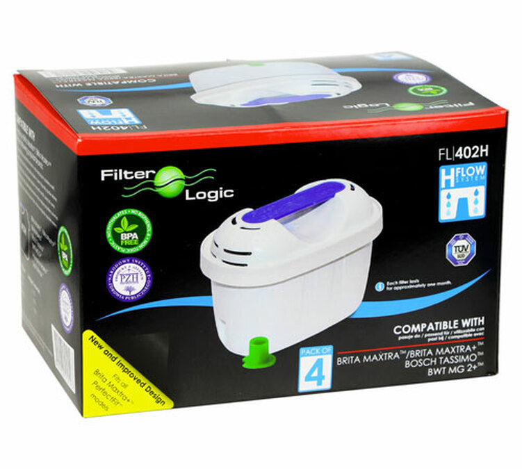 4x Filter Logic FL402H water filters to replace Brita Maxtra