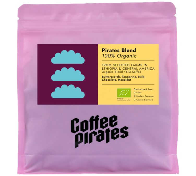 Organic Coffee Beans by Coffee Pirates - Pirates Blend - 250g