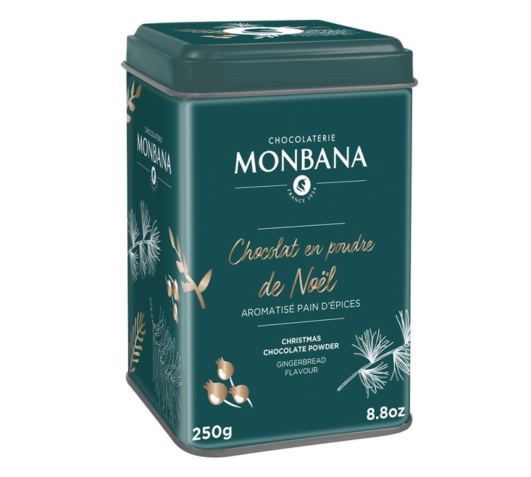 Christmas Hot Chocolate Powder With Gingerbread Flavour 250g - Monbana