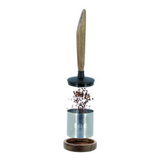 OGO Living tea infuser with acacia wood handle & stand