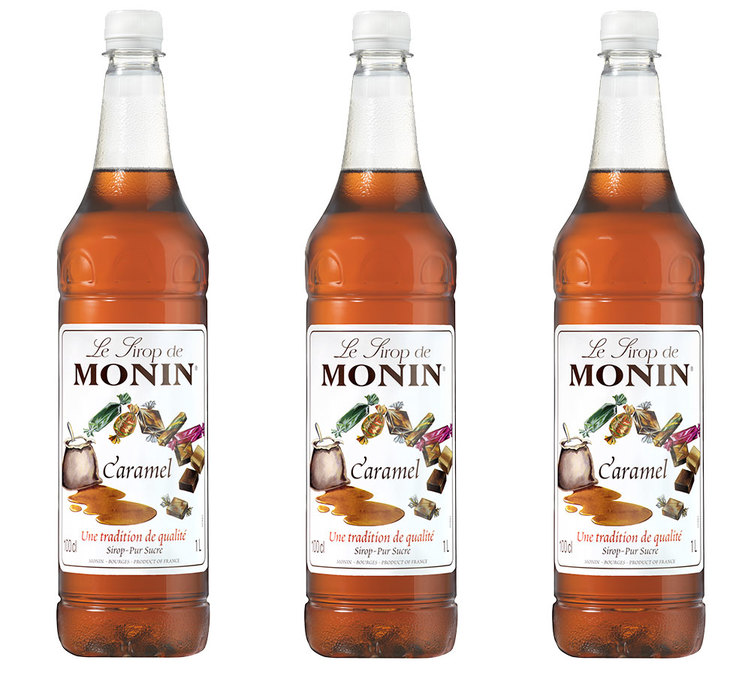 Sirop Monin Caramel - Bouteille Plastique PET - 3 x 1L