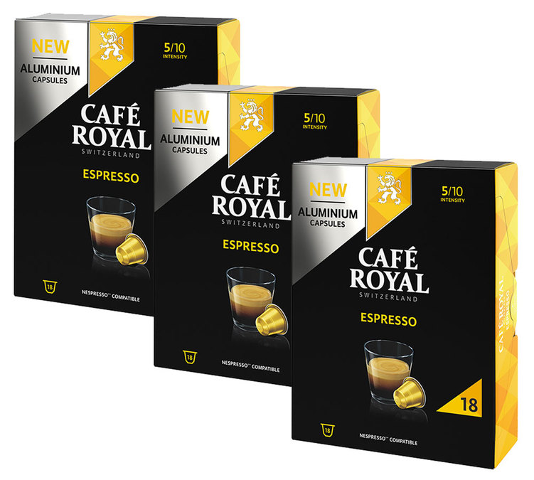 Café Royal- 54 capsules aluminium Espresso compatible Nespresso®