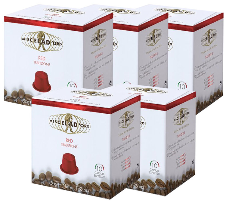 Capsules compatibles Nespresso Red Tradizione Miscela D'Oro x50