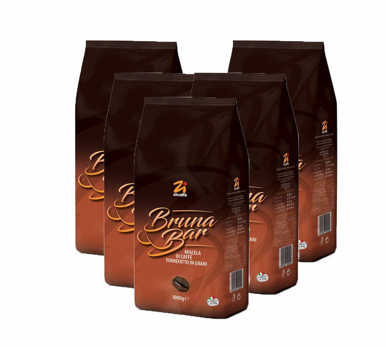 ZICAFFÉ 5kg café en grains pour pro Linea Bruna espresso italien intense