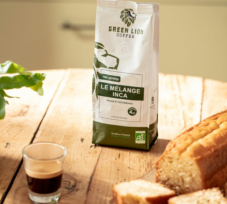 Café en grain Le Mélange Inca Bio Green Lion Coffee 2x1kg