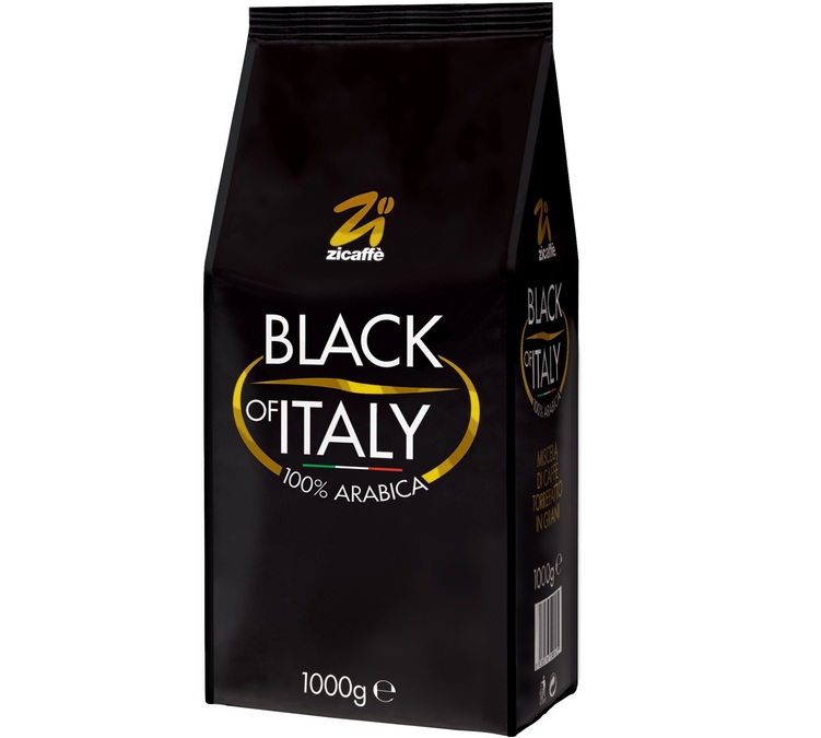 ZICAFFE 1 kg Café en grain 100% Arabica Black of Italy