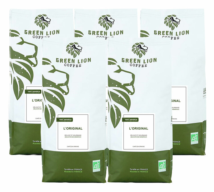 GREEN LION COFFEE - 5Kg Café en grain bio l'original