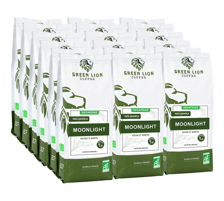 GREEN LION COFFEE - Café en grain Bio Moonlight - 18x250g