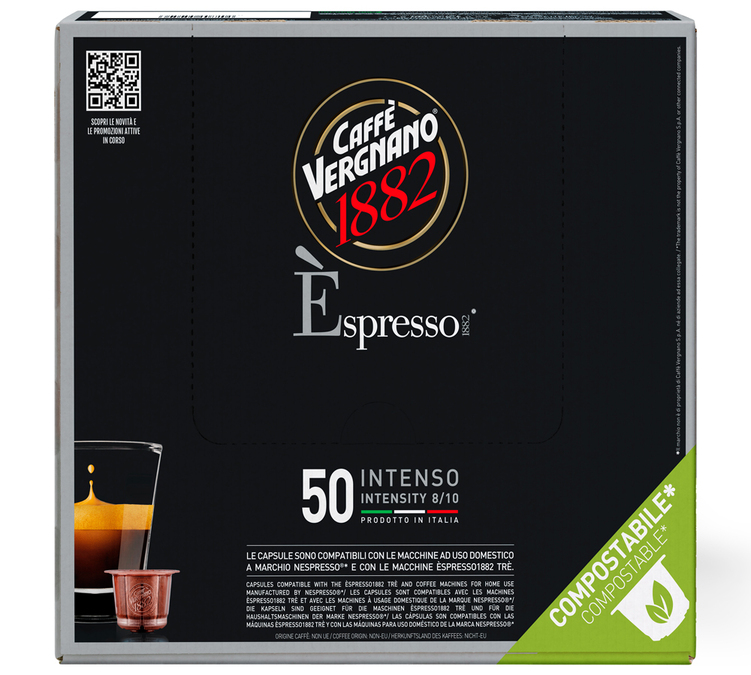 100 capsules Espresso Intenso compatibles Nespresso* Original Vergnano
