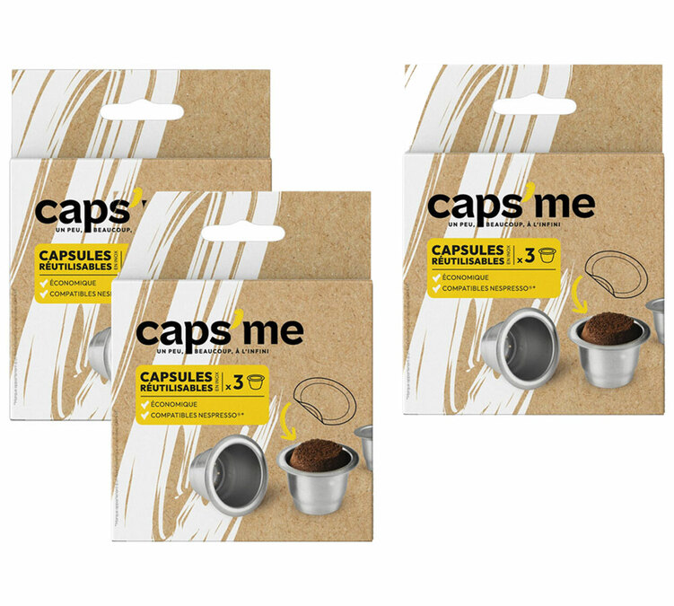 Capsules compatibles Nespresso® Caps me rechargeables - 2+1 OFFERT