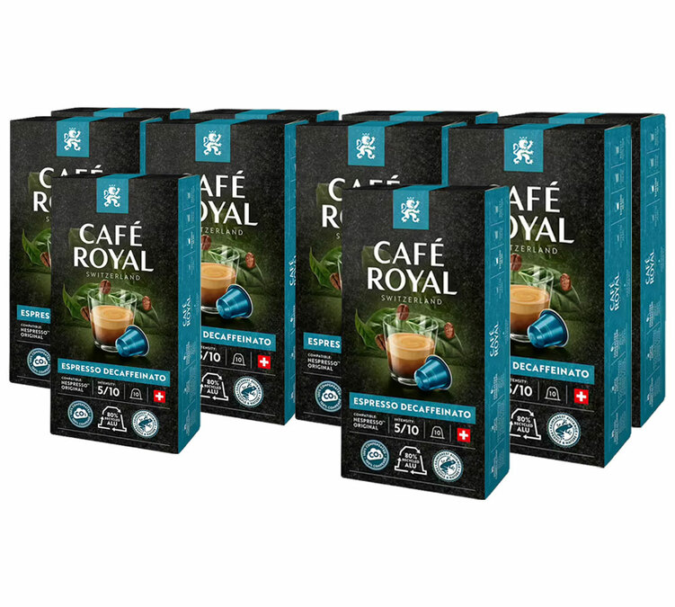 Capsules compatibles Nespresso® Café Royal Espresso Decaffeinato x100