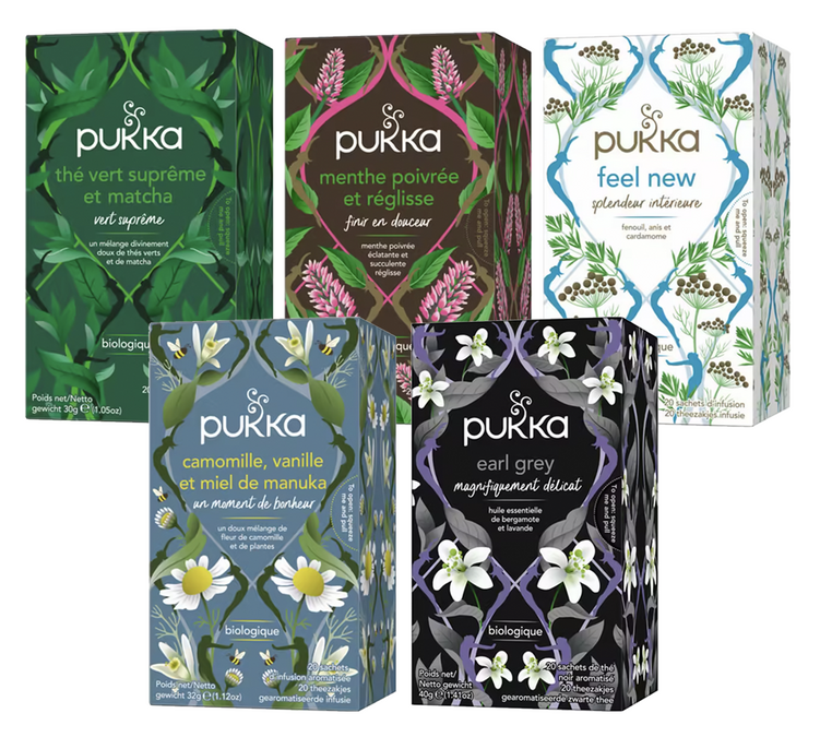 Pukka pack thés et infusions 5 boîtes de 20 sachets