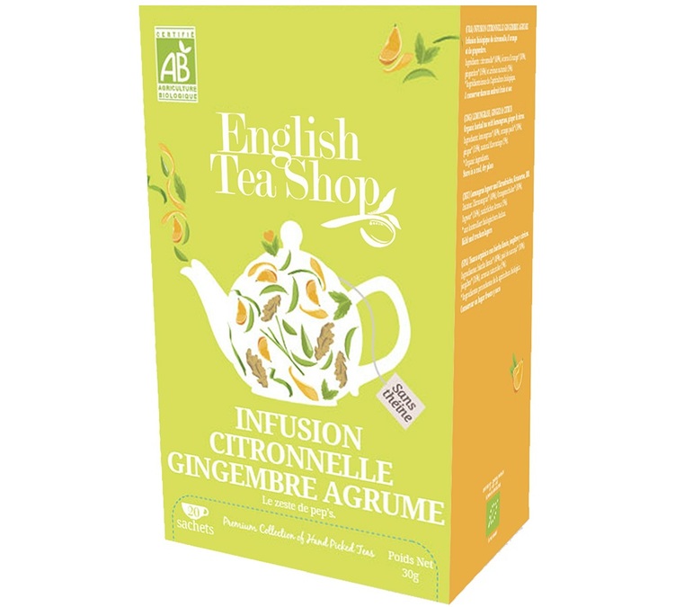 20 sachets Infusion gingembre citronelle bio - English Tea Shop
