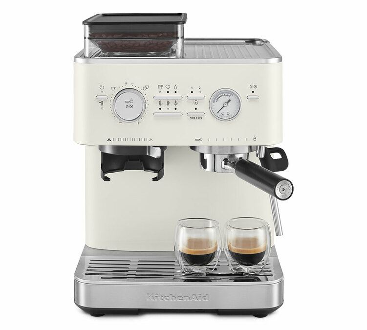 Machine expresso semi auto KITCHENAID moulin à café intégré - porcelaine