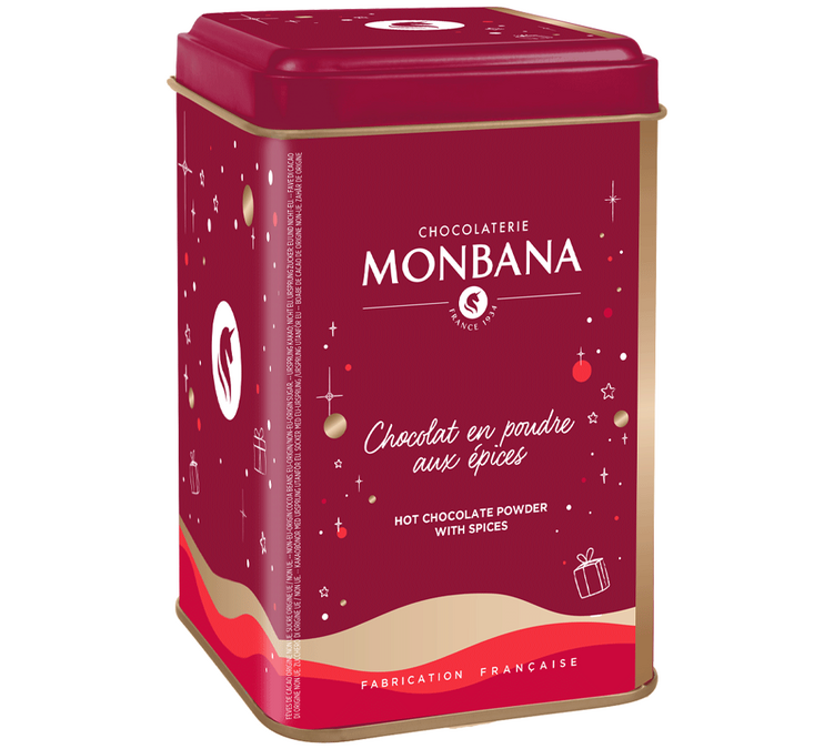 Monbana - Chocolat en poudre de Noël Aromatisé aux épices