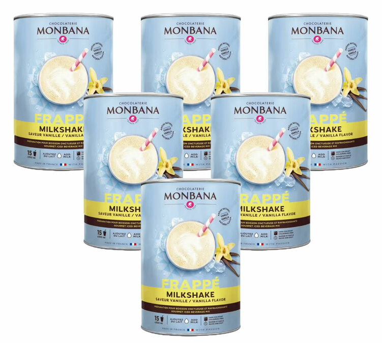 MONBANA - Lot de 6 boîtes de Milk Shake Vanille 1Kg