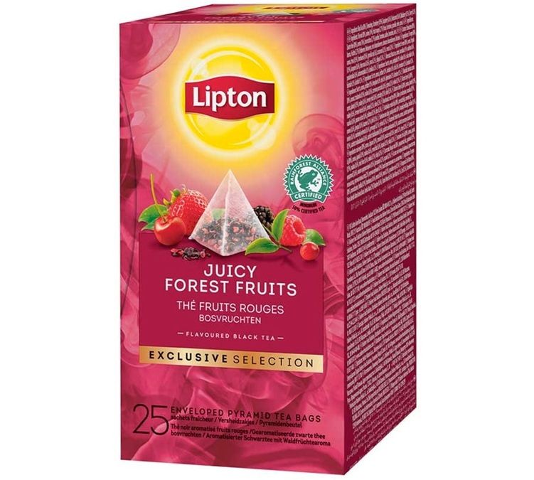 25 sachets pyramides thé noir fruits rouges - Lipton