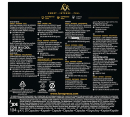 Capsules compatibles Nespresso* Original Espresso Or Rose L'Or Espresso x20